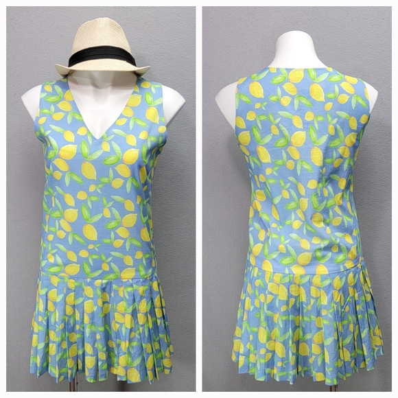 Brooke Wright | Dresses | Brooke Wright Lemon Print Dress Size Sxs | Poshmark